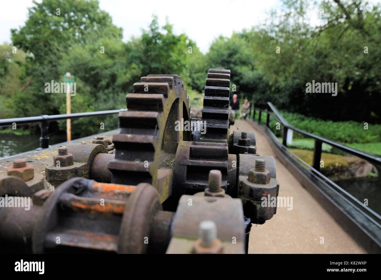 Weir water calming mechanism Stock Photo - Alamy