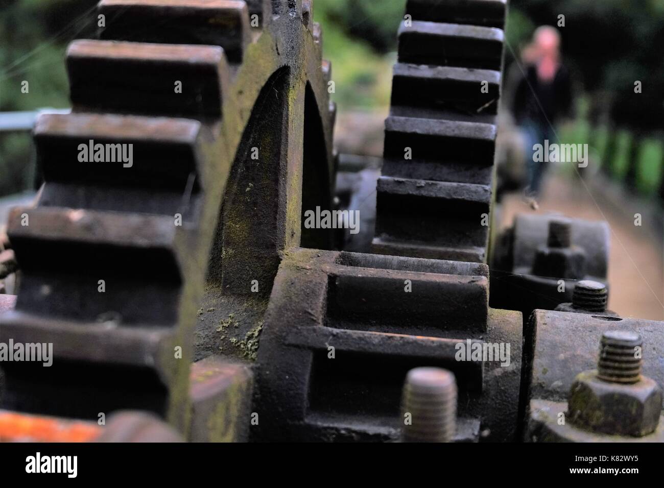 Weir water calming mechanism Stock Photo - Alamy