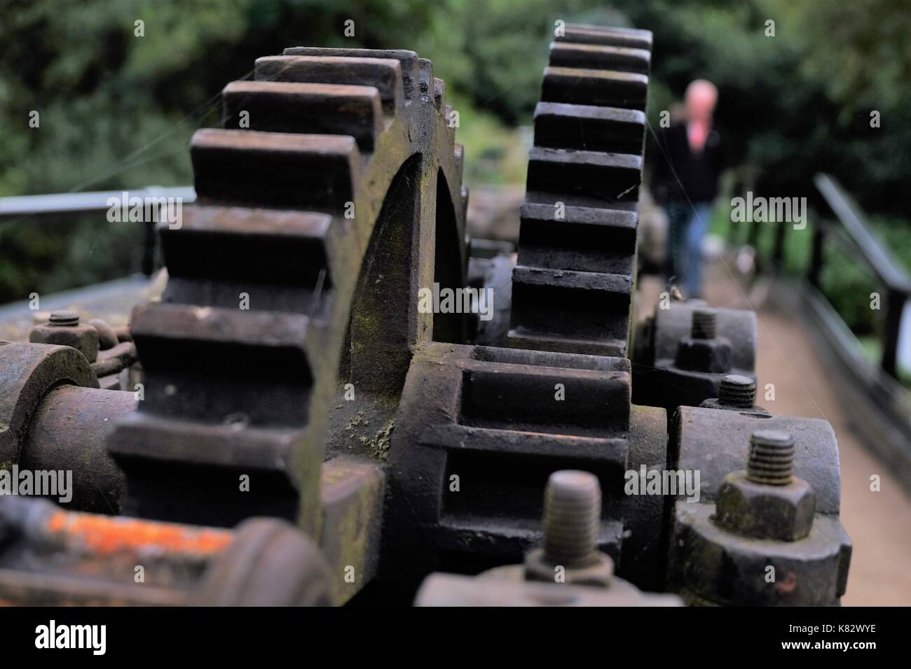Weir water calming mechanism Stock Photo - Alamy