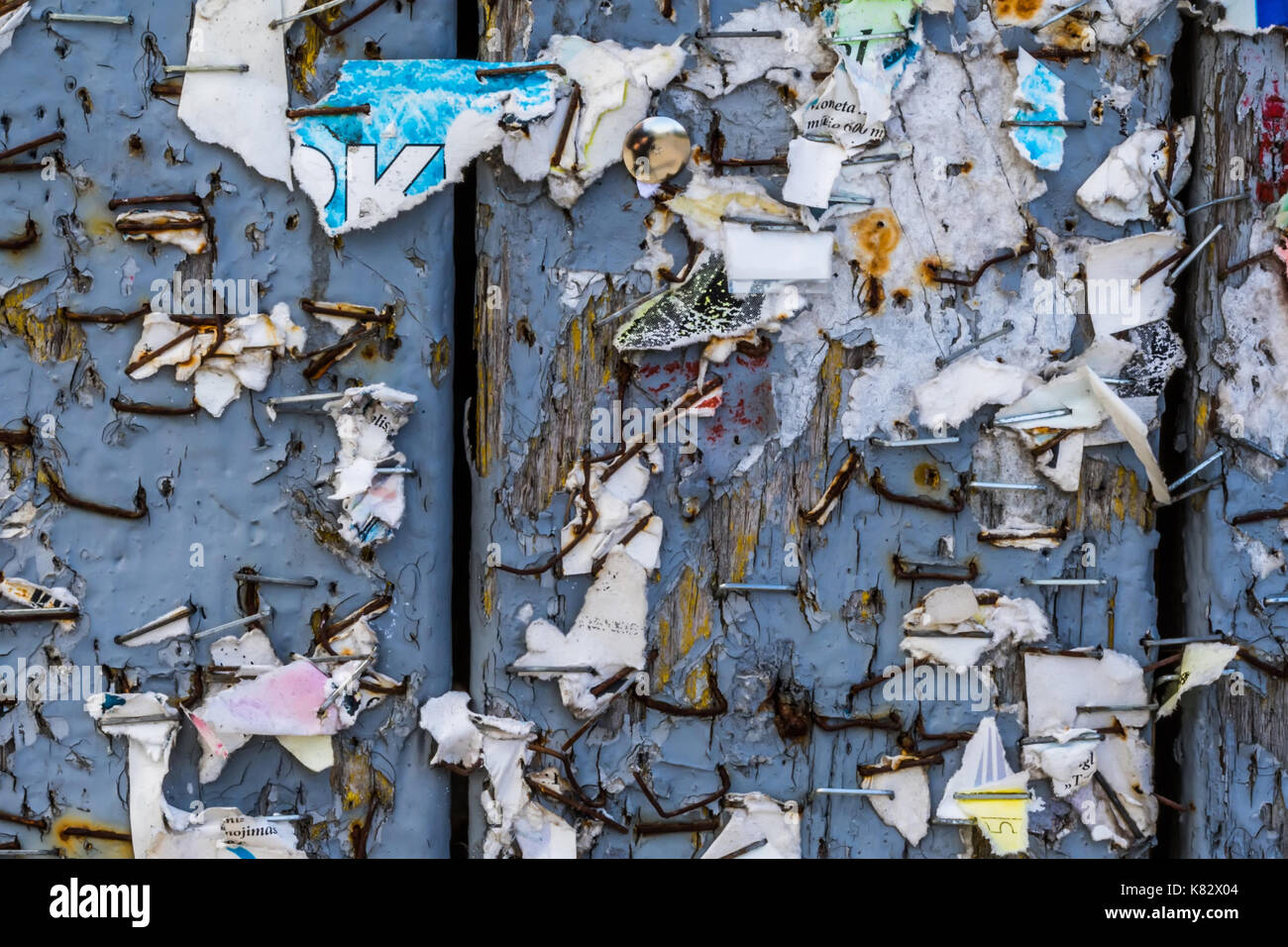 Old Urban Billboard With Torn Peeled Poster Abstract Horizontal ...