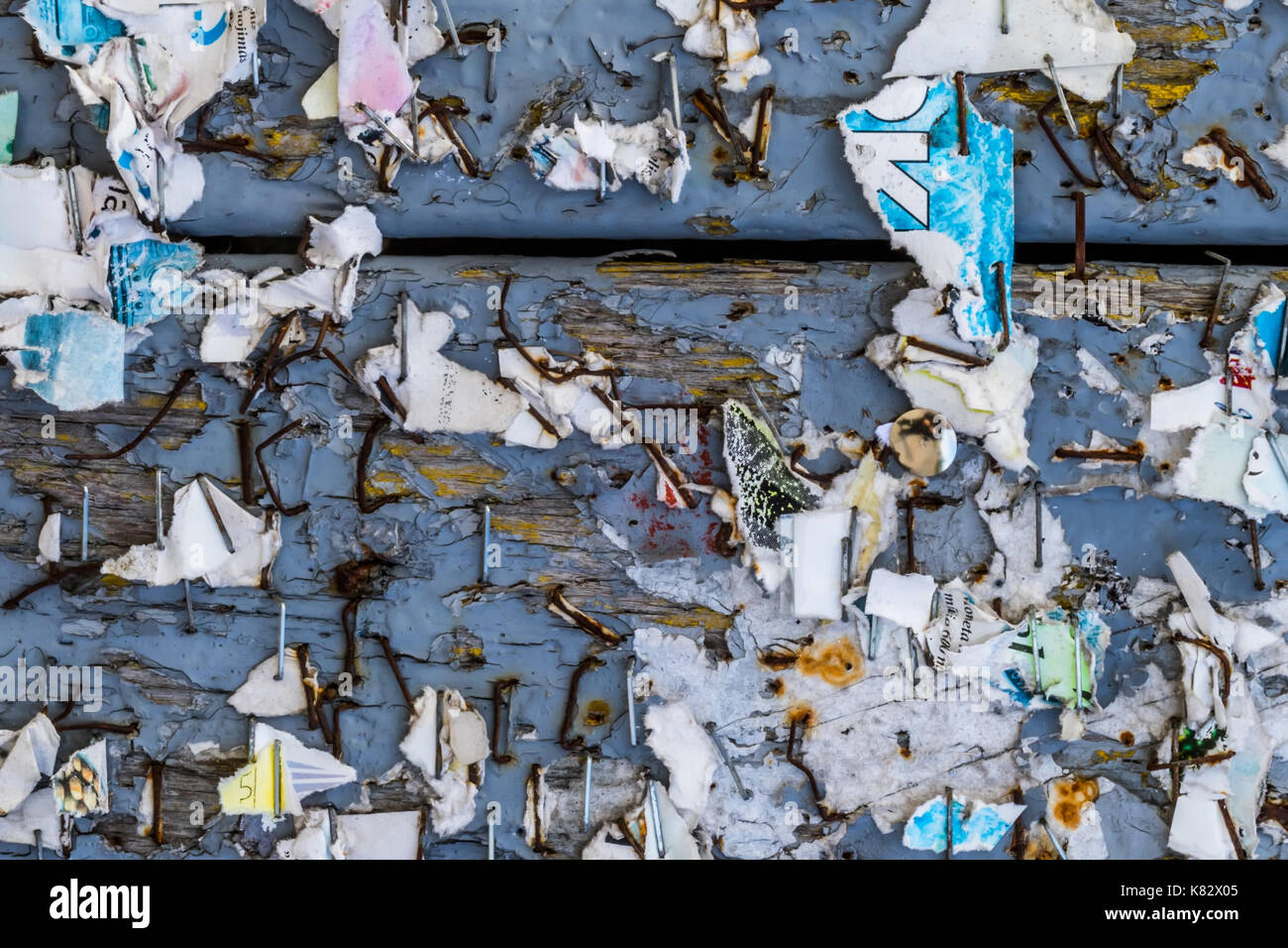 Old Urban Billboard With Torn Peeled Poster Abstract Horizontal ...