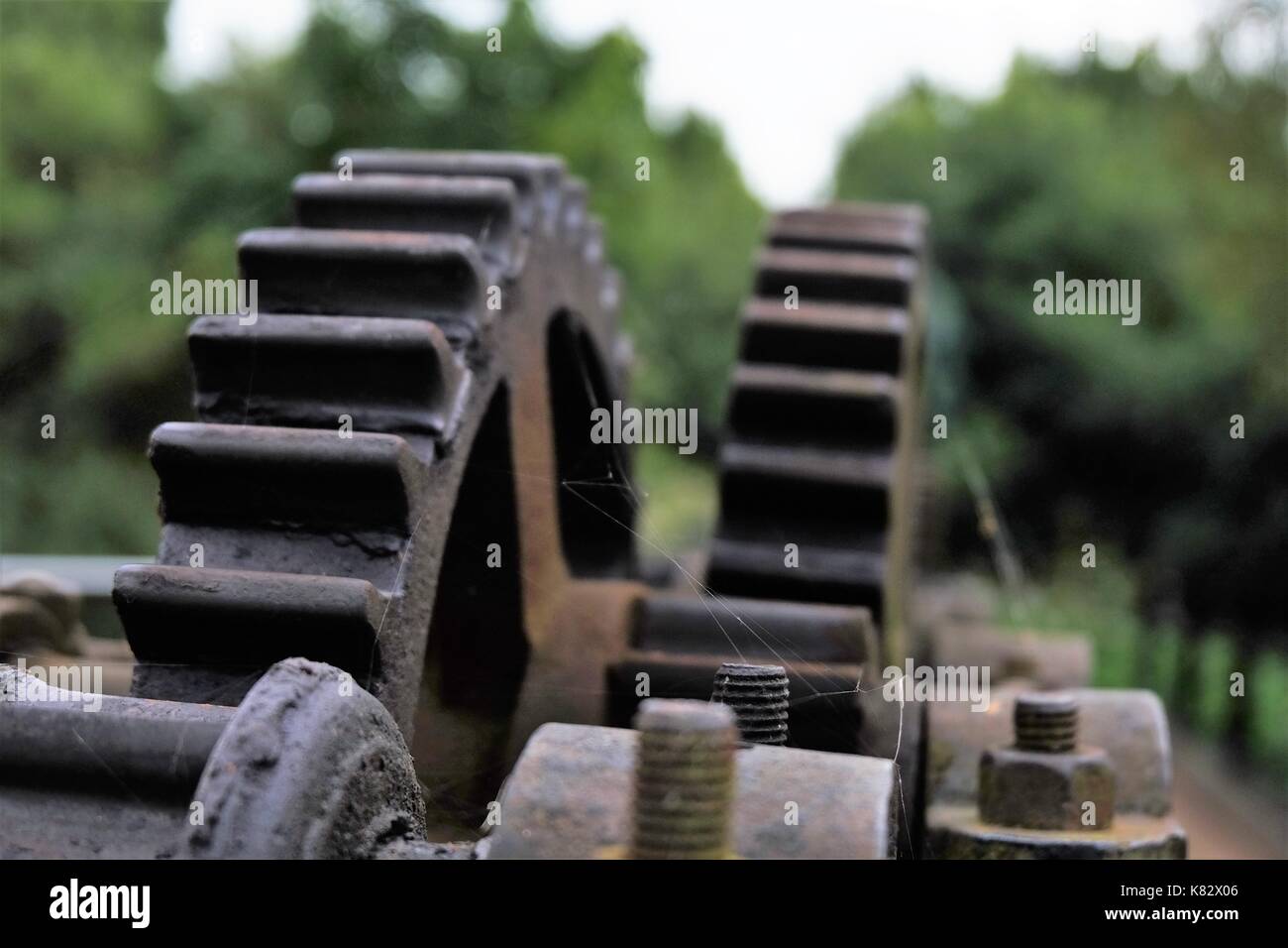Weir water calming mechanism Stock Photo - Alamy