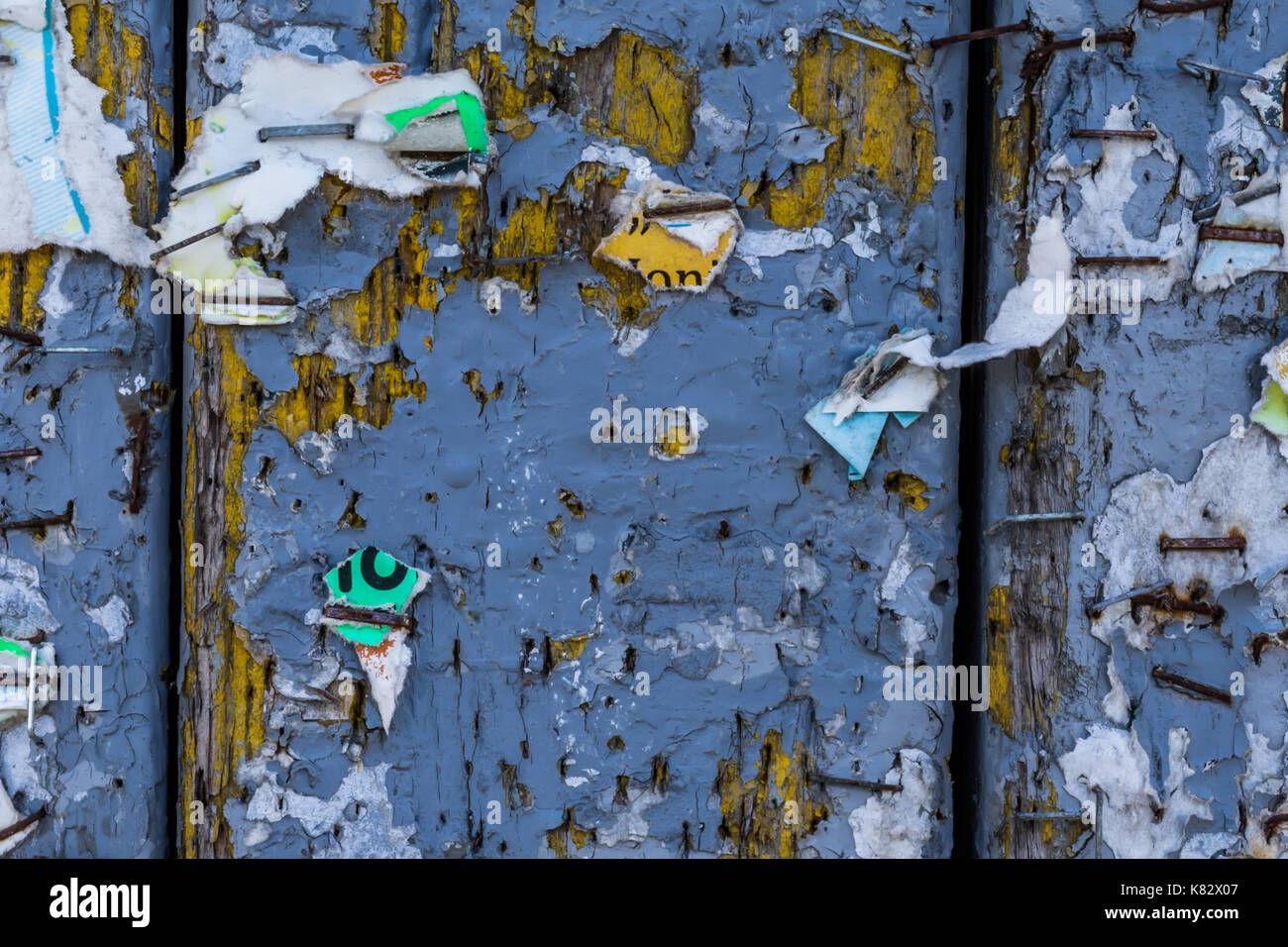 Old Urban Billboard With Torn Peeled Poster Abstract Horizontal ...