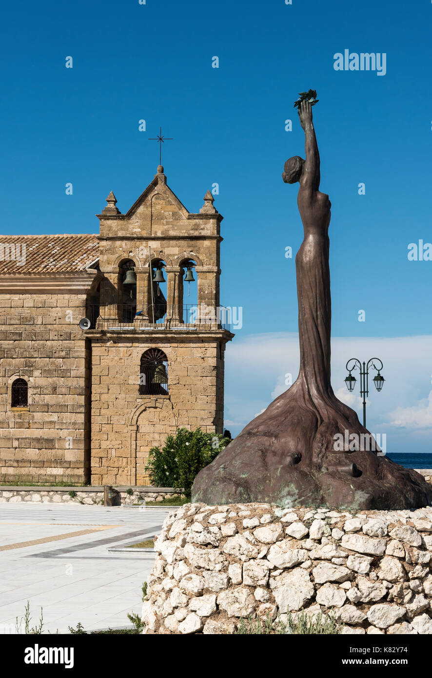 Statue of Liberty and St Nikolaos Molou Church, Dionysios Solomos ...