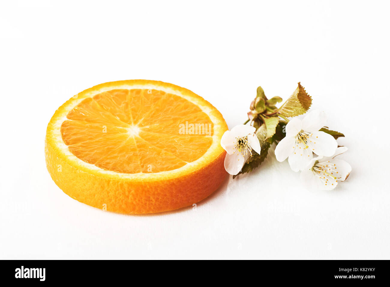 slice ripe orange citrus fruit isolated on white background Stock Photo ...
