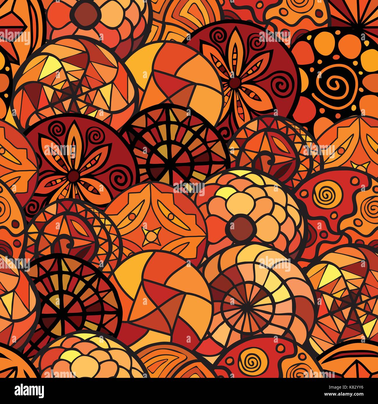 hand drawn vector ethnic seamless pattern Stock Vector Image & Art - Alamy