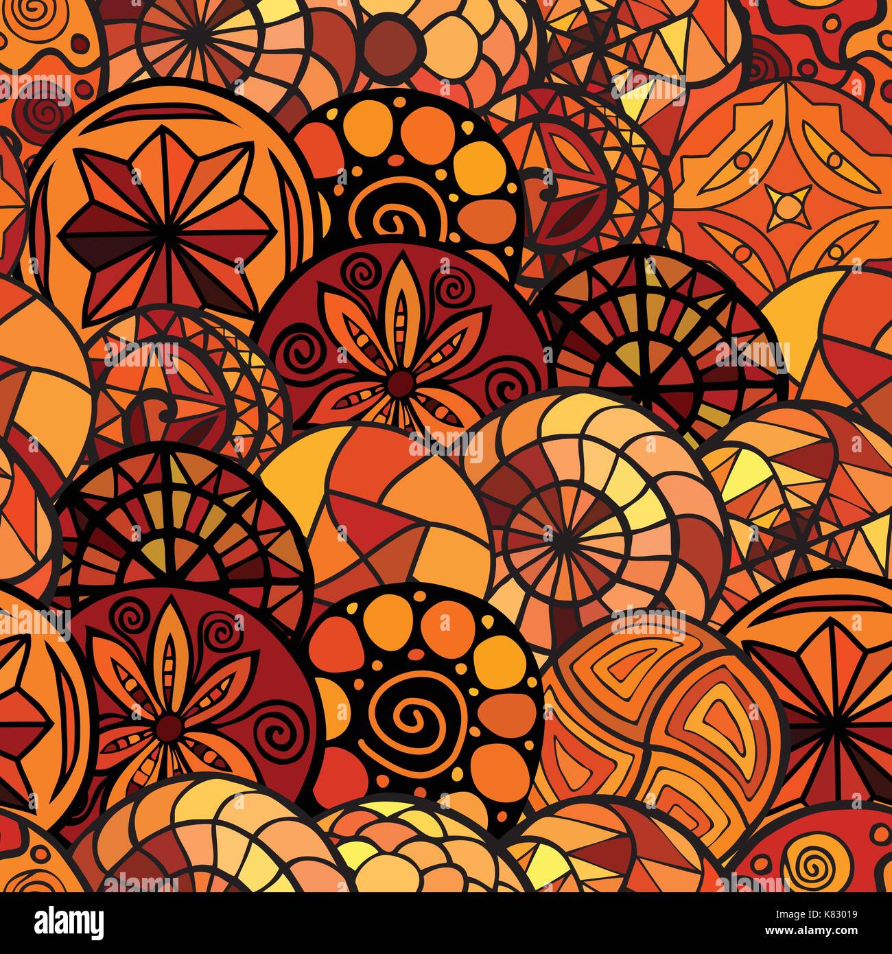 hand drawn vector ethnic seamless pattern Stock Vector Image & Art - Alamy