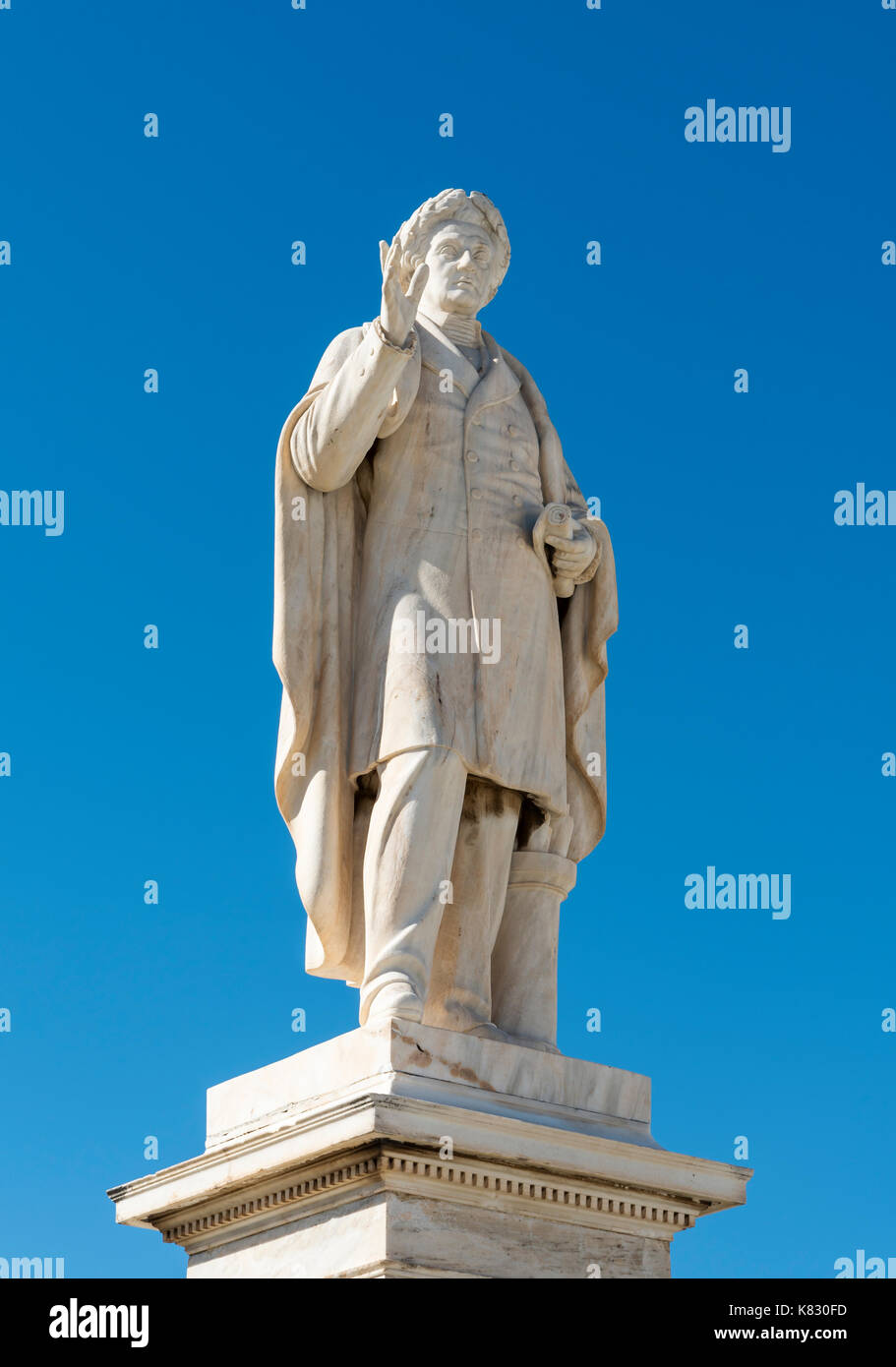 Statue of Dionysios Solomos at Platia Solomou square, Zakynthos Town ...