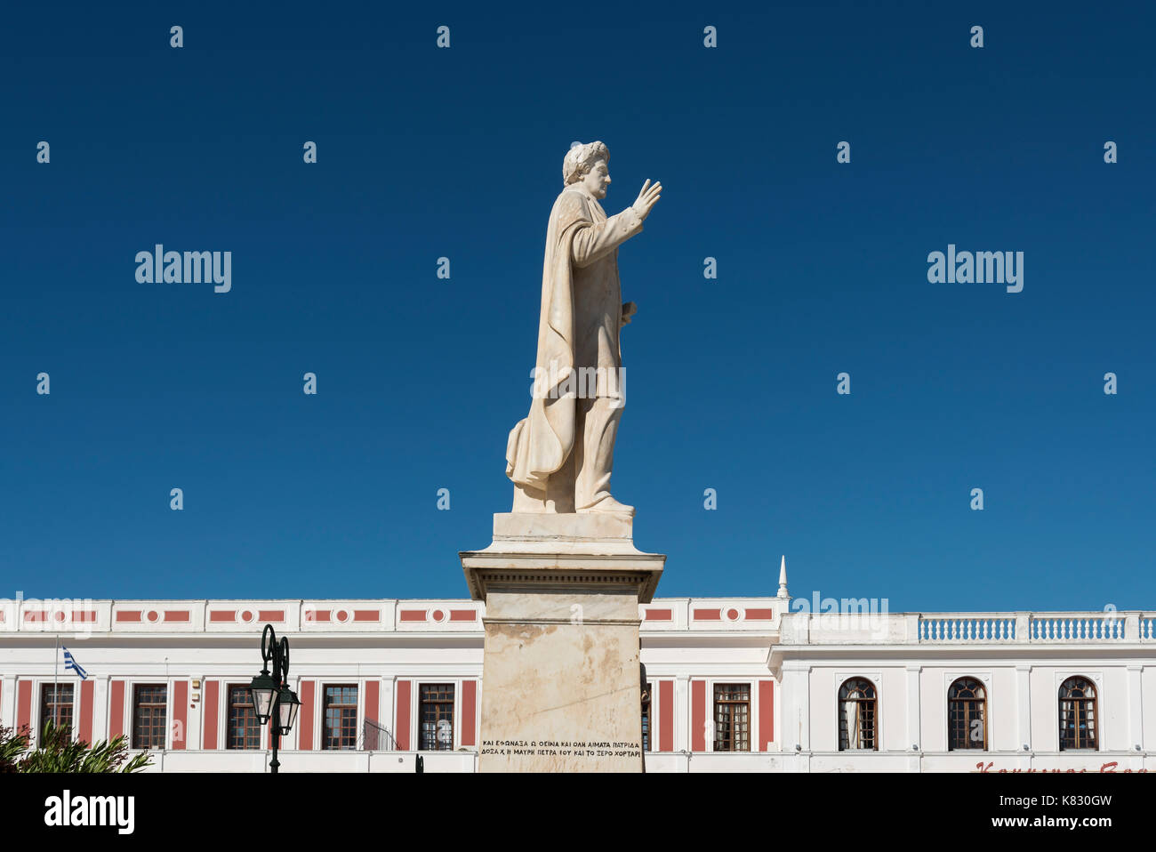 Statue of Dionysios Solomos at Platia Solomou square, Zakynthos Town ...