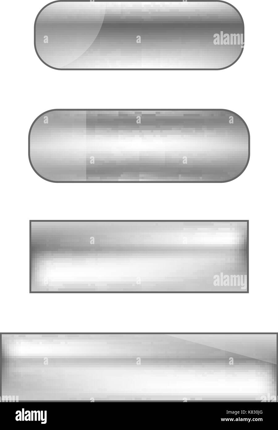 vector web buttons set - silver Stock Vector Image & Art - Alamy