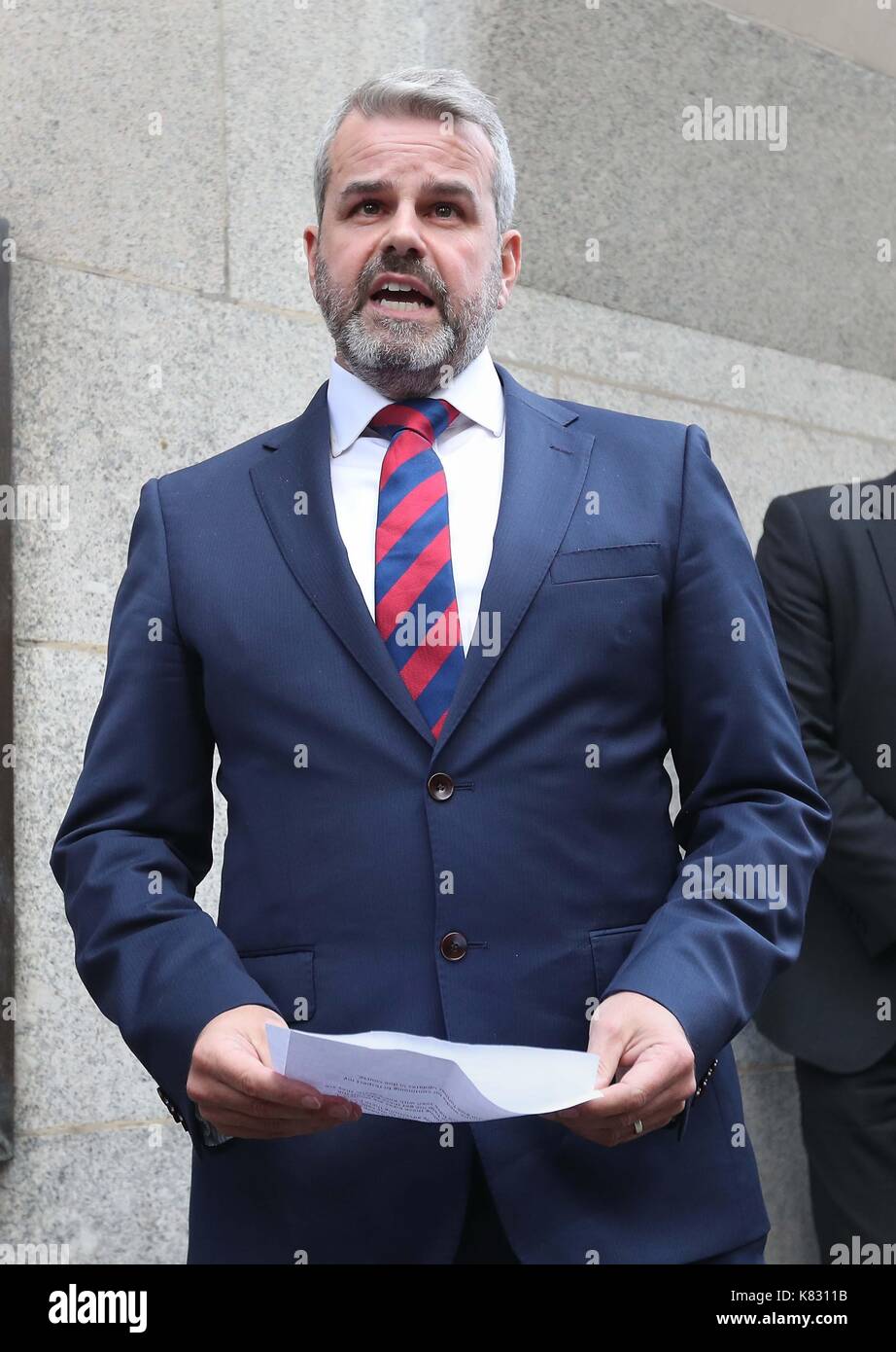 Matt Briggs, the husband of Kim Briggs speaks outside the Old Bailey in ...