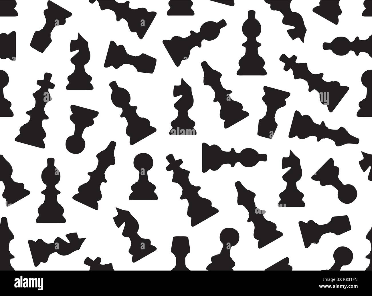 Seamless chess pieces background isolated on white Stock Vector Image ...