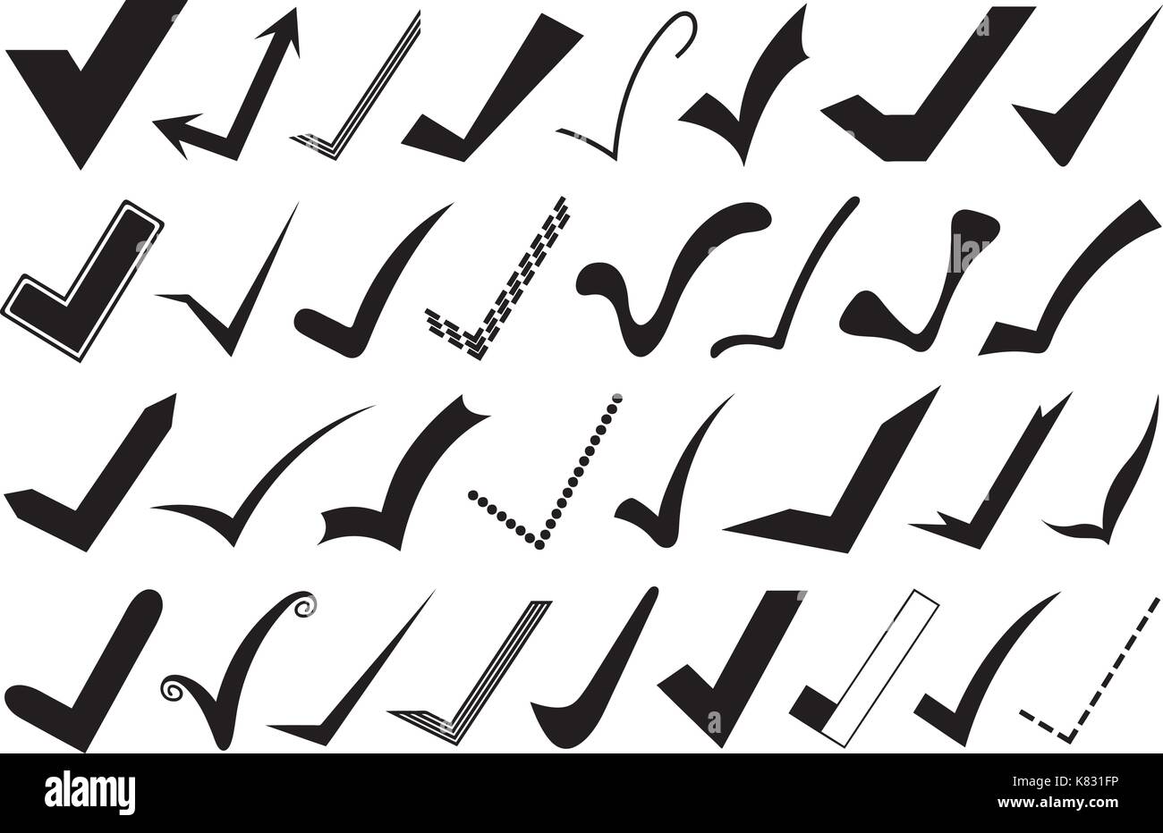 Set of different check marks isolated on white Stock Vector Image & Art ...