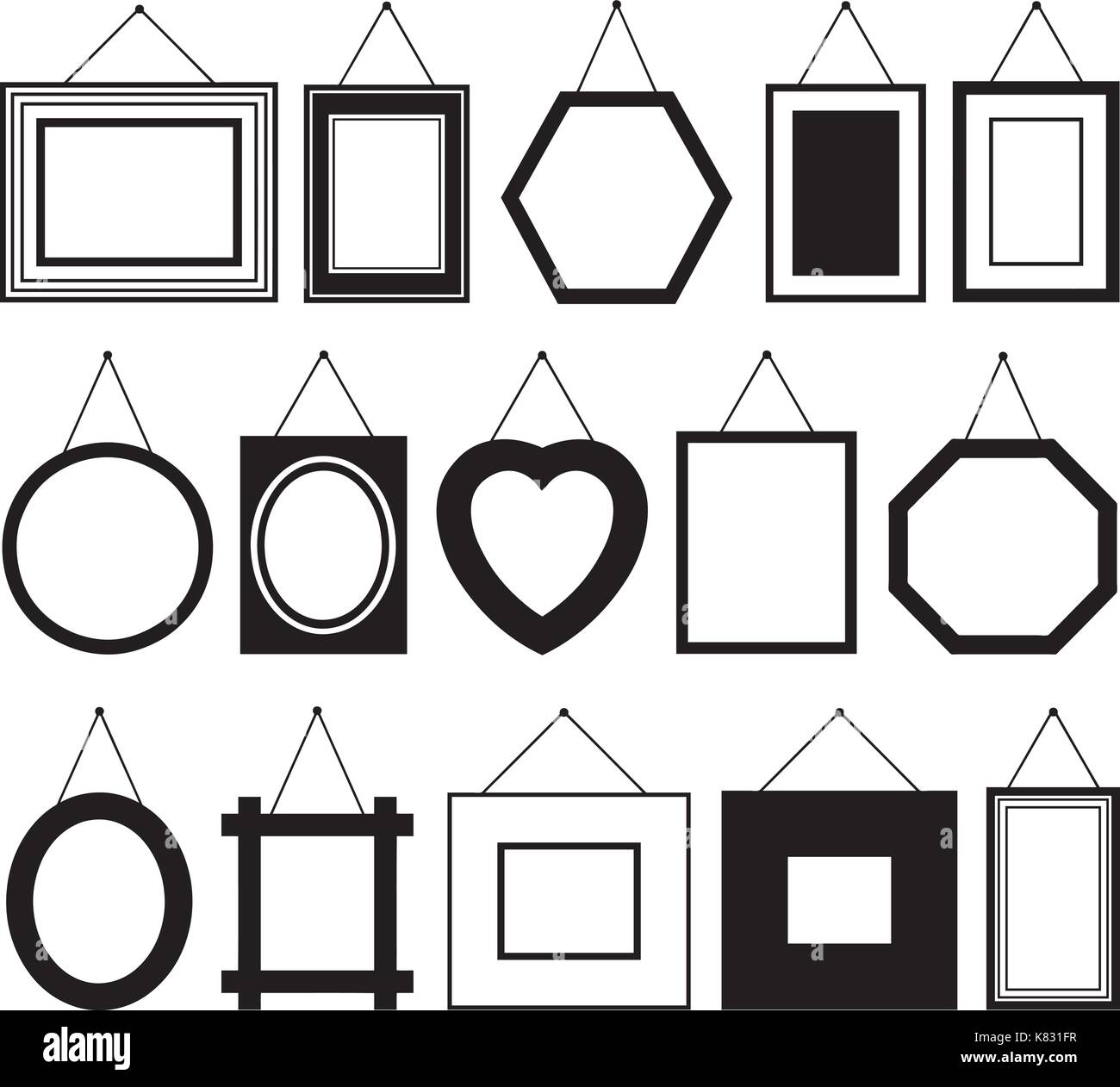 Set of different picture frames isolated on white Stock Vector Image ...