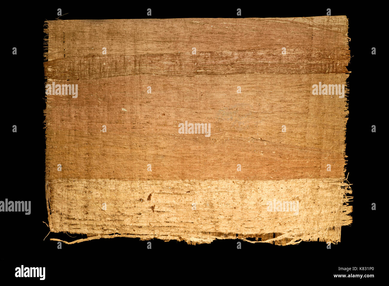 Old sheet of simple papyrus from Egypt on a black background Stock ...