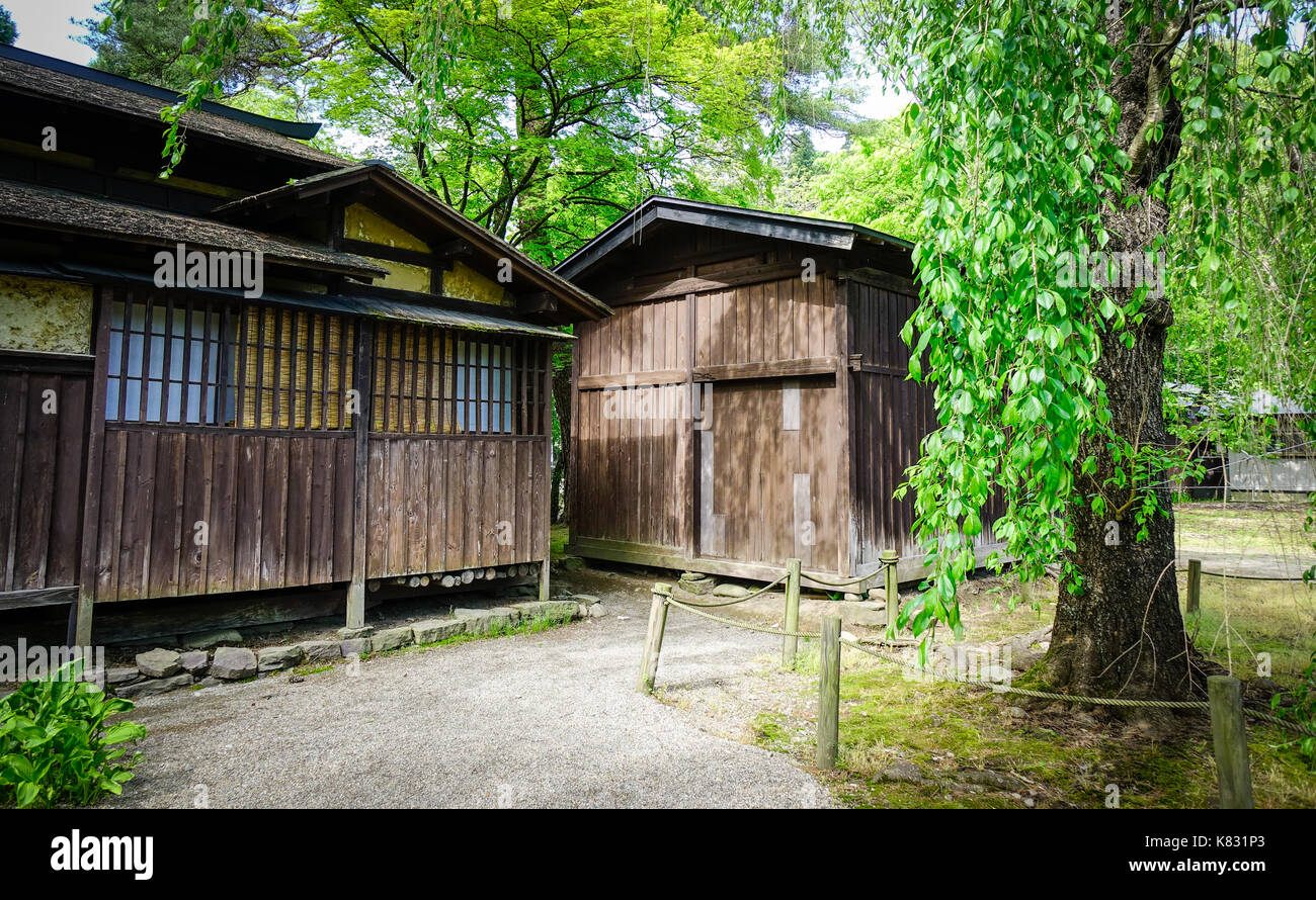 Wooden houses at Kakunodate Samurai District in Akita, Japan ...