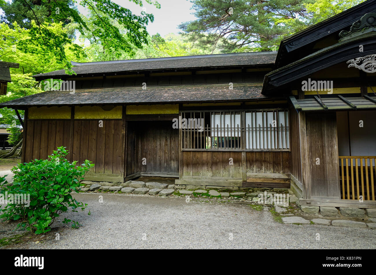 An ancient wooden house at Kakunodate Samurai District in Akita, Japan ...