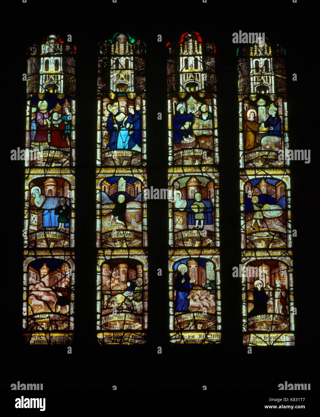 St Neot Window in N aisle of Parish Church of St Anietus, Cornwall ...