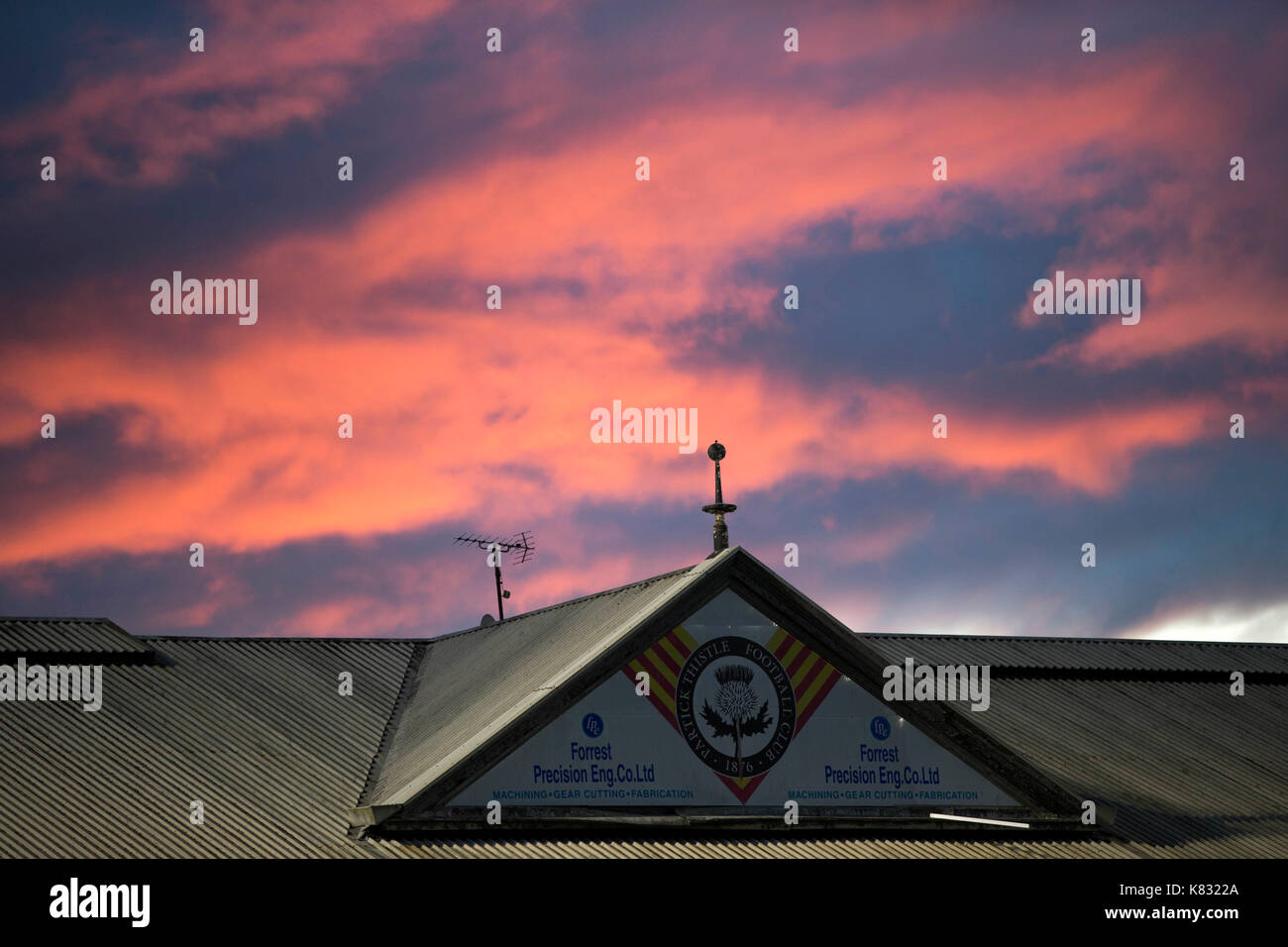 A general view of Firhill Stadium, home of Partick Thistle Stock Photo ...