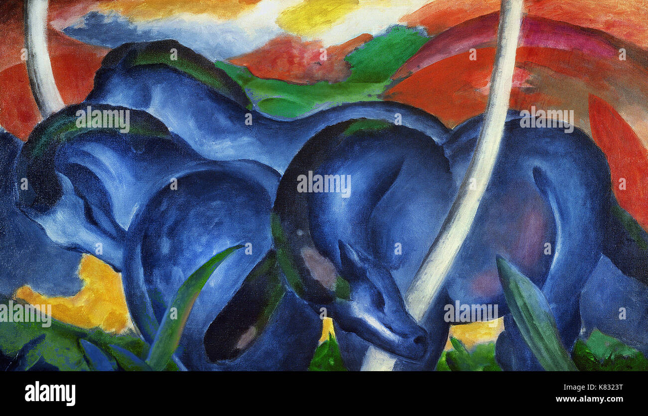 franz marc the large blue horses Stock Photo - Alamy