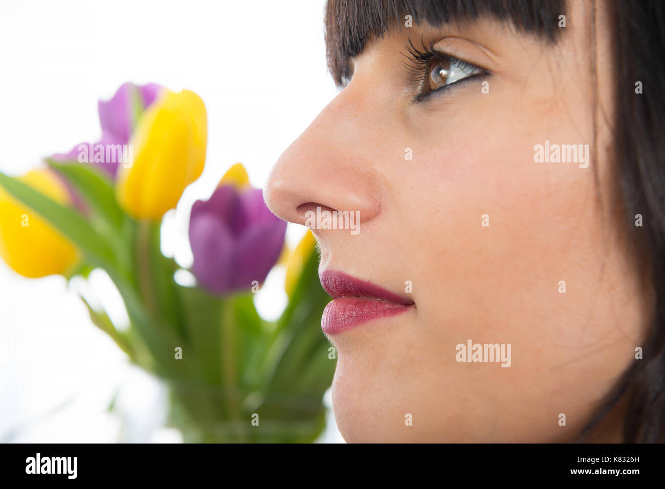 Beautiful model side profile head hi-res stock photography and images ...