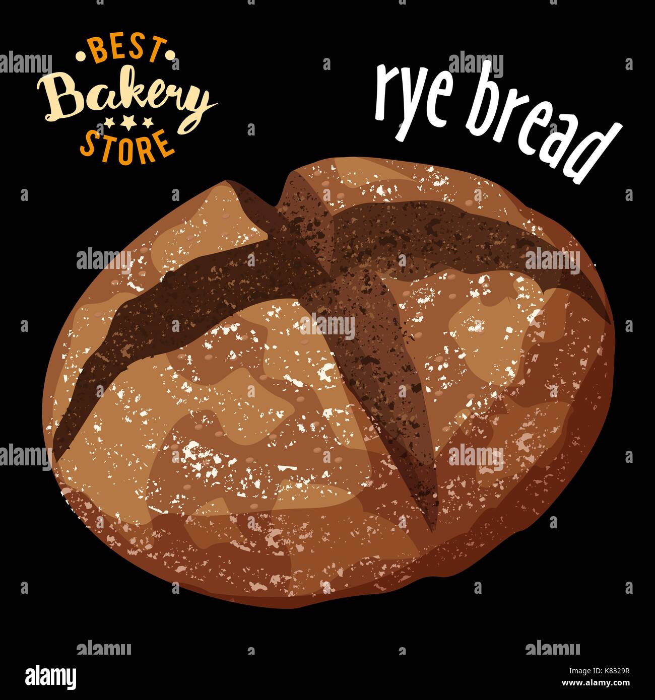 Baked rye bread vector. Baked bread product Stock Vector Image & Art ...