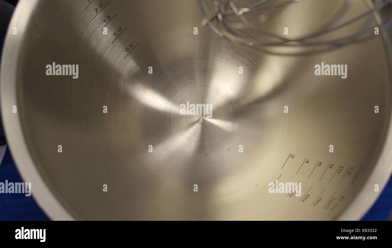 Metal dessert bowl top view. Aluminium cooking, dishware for ...