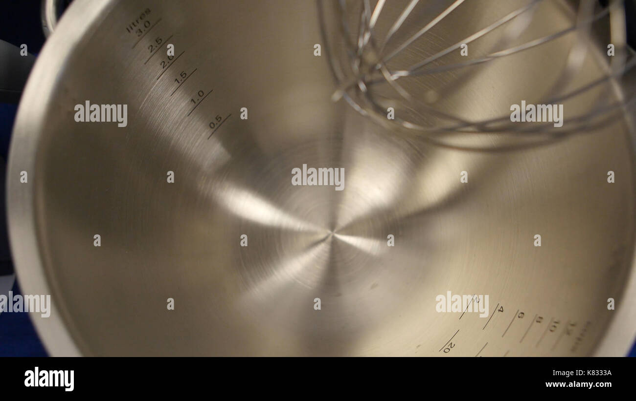 Metal dessert bowl top view. Aluminium cooking, dishware for ...