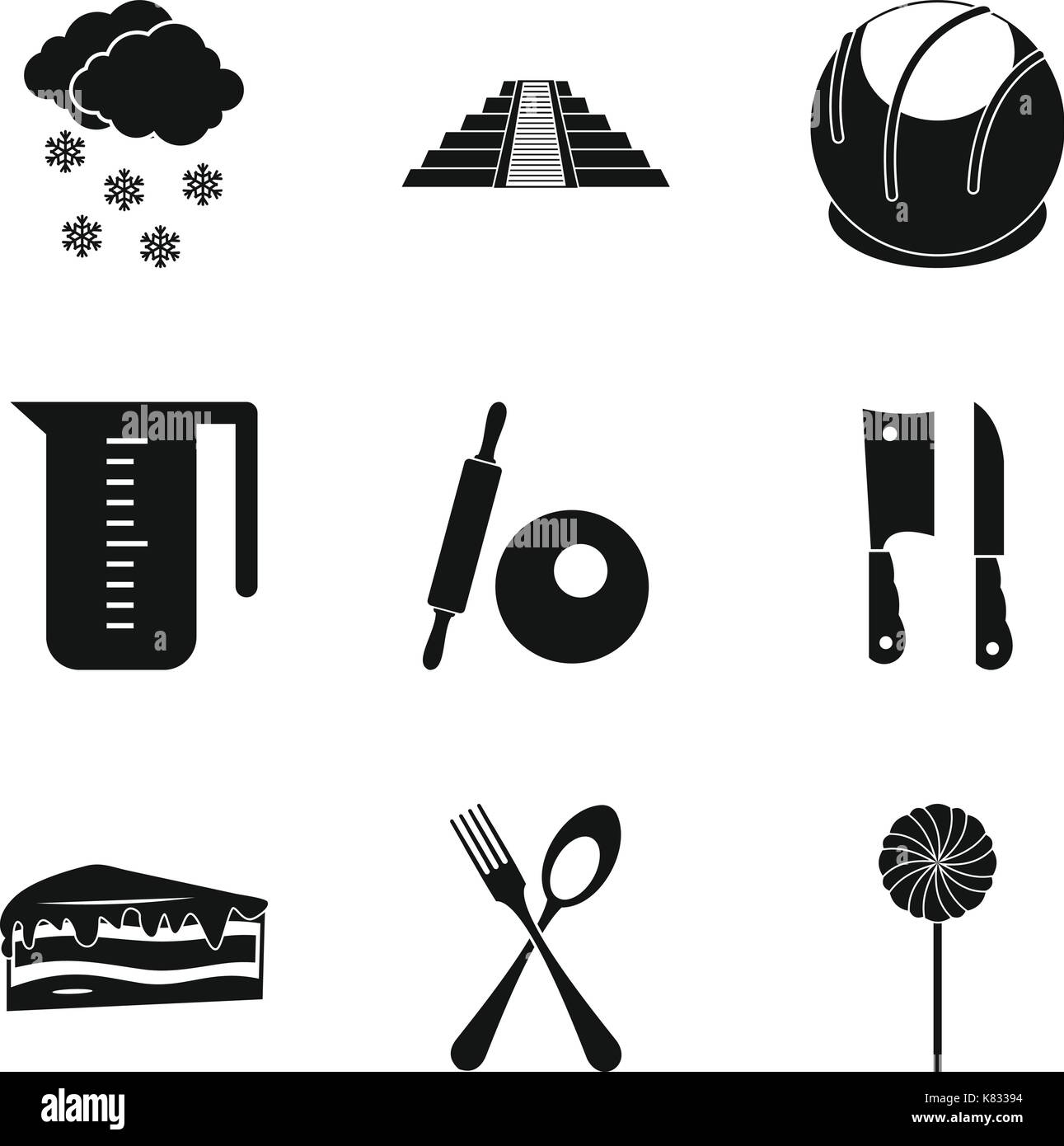 Kitchen work icon set, simple style Stock Vector Image & Art - Alamy