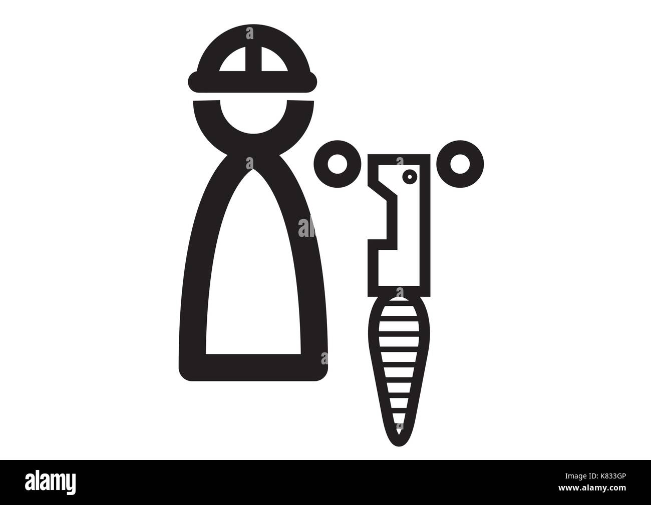 Construction worker silhouettes Stock Vector Images - Alamy