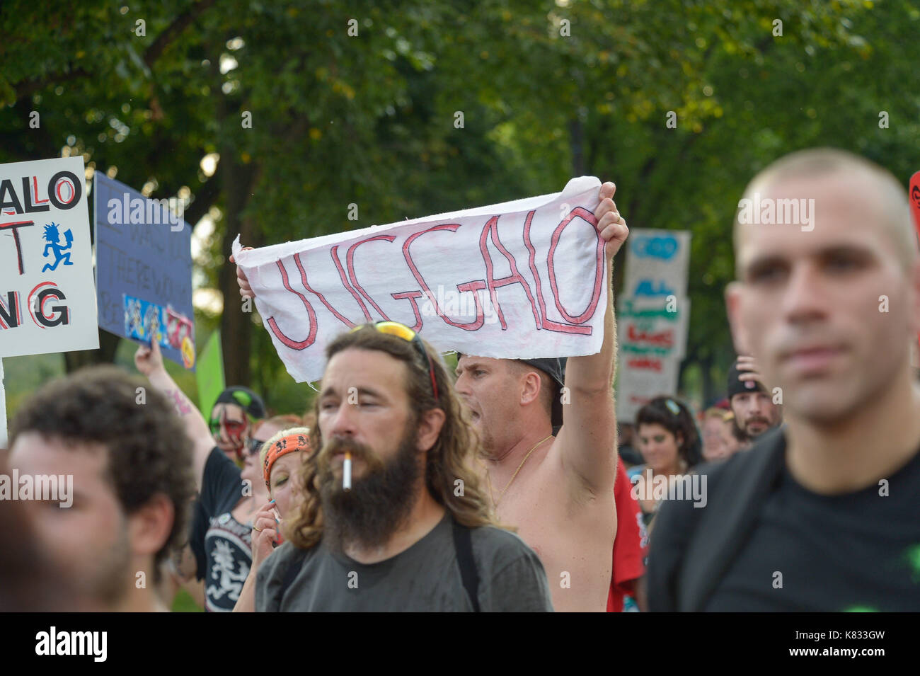 Juggalos march along the Capitol Mall during the Juggalo March ...