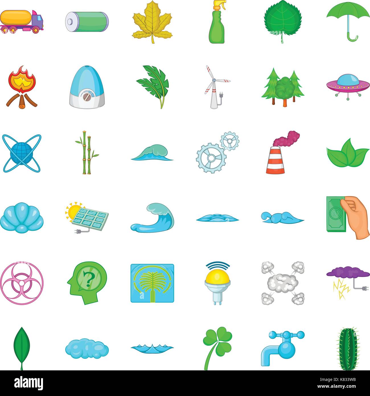Nature icons set, cartoon style Stock Vector Image & Art - Alamy