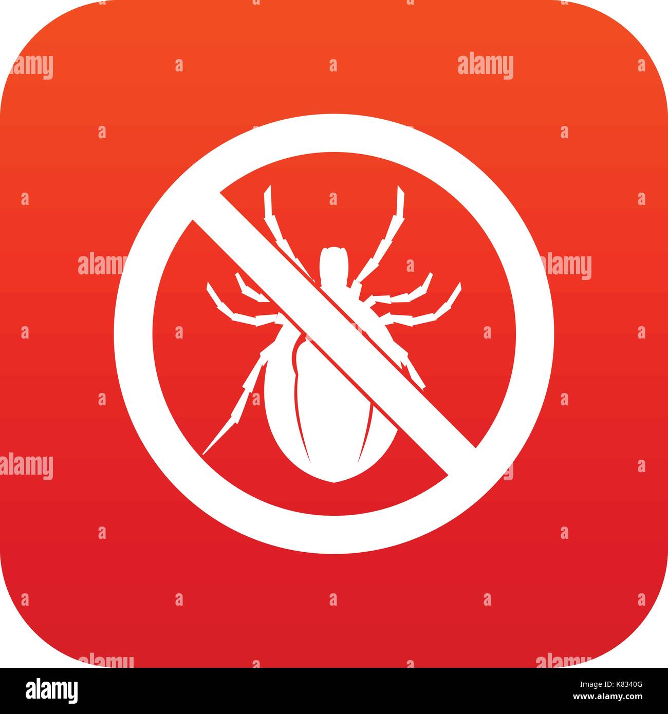 No bug sign icon digital red Stock Vector Image & Art - Alamy