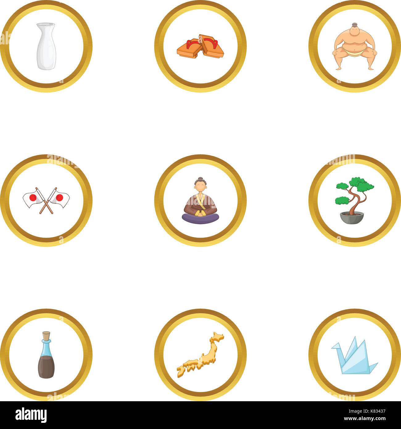 Tokio icons set, cartoon style Stock Vector Image & Art - Alamy