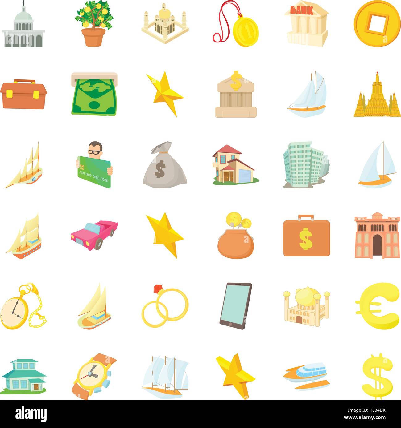 Rich icons set, cartoon style Stock Vector Image & Art - Alamy