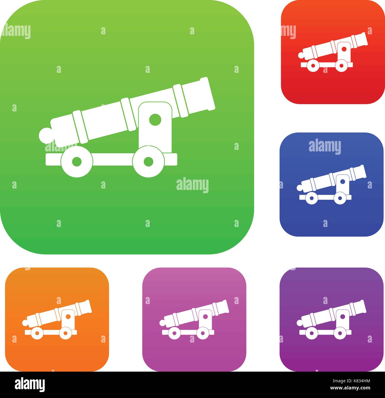 Cannon set color collection Stock Vector Image & Art - Alamy
