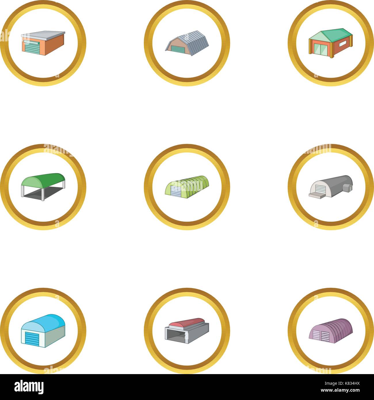 Cargo storage icons set, cartoon style Stock Vector Image & Art - Alamy