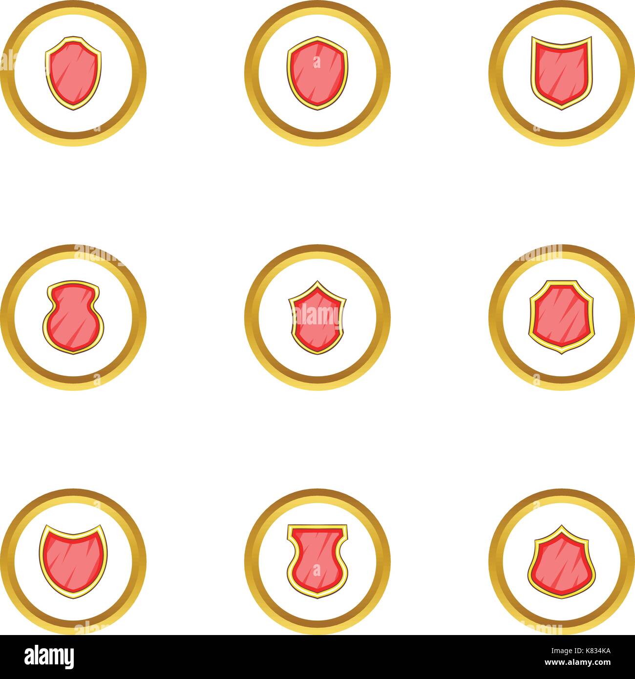 Shiels sticker icons set, cartoon style Stock Vector Image & Art - Alamy