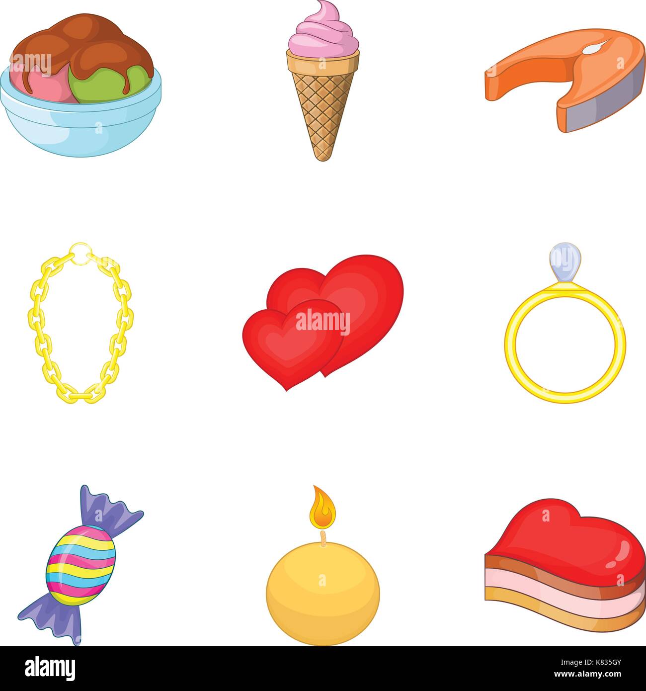 Wedding dinner icons set, cartoon style Stock Vector Image & Art - Alamy