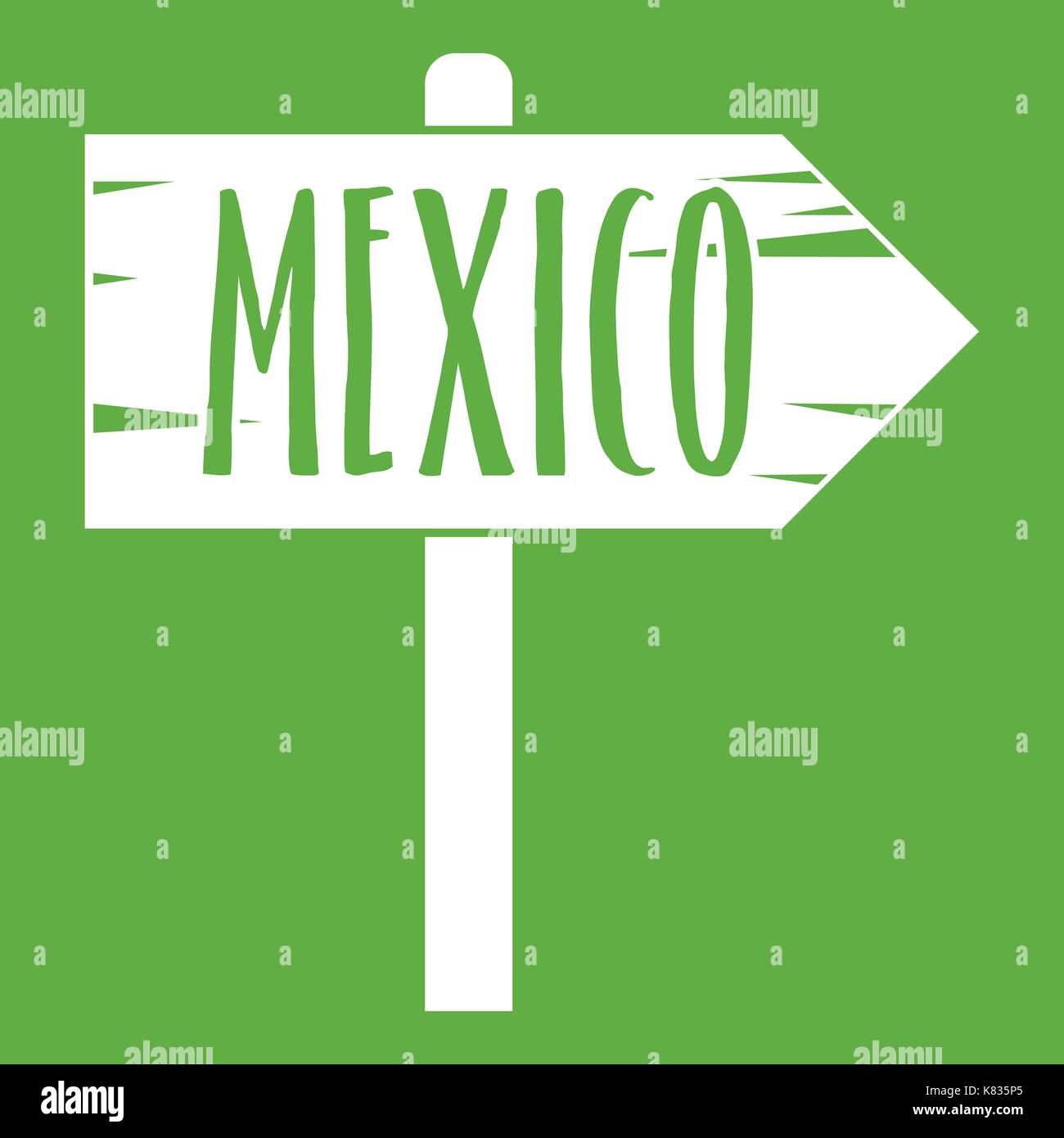 Mexico wooden direction arrow sign icon green Stock Vector Image & Art ...