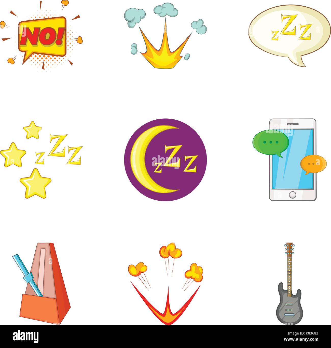Night concert icons set, cartoon style Stock Vector Image & Art - Alamy