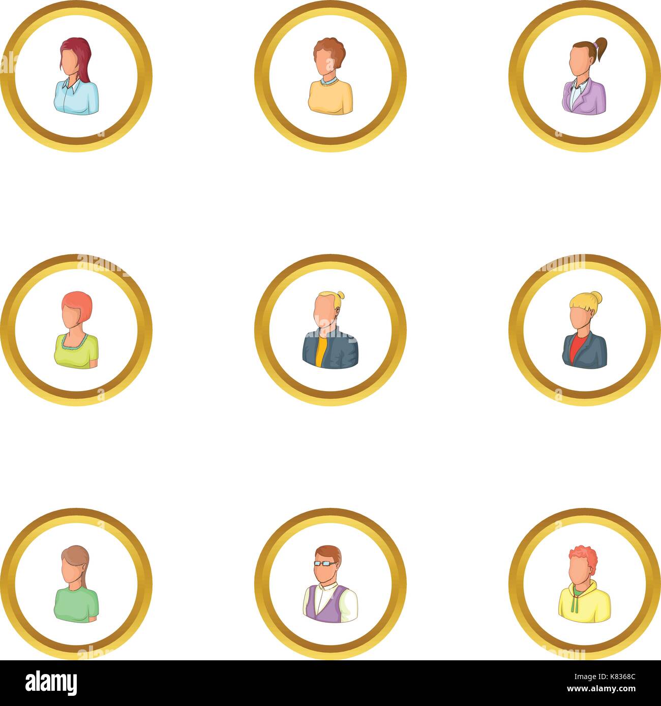 Human icons set, cartoon style Stock Vector Image & Art - Alamy