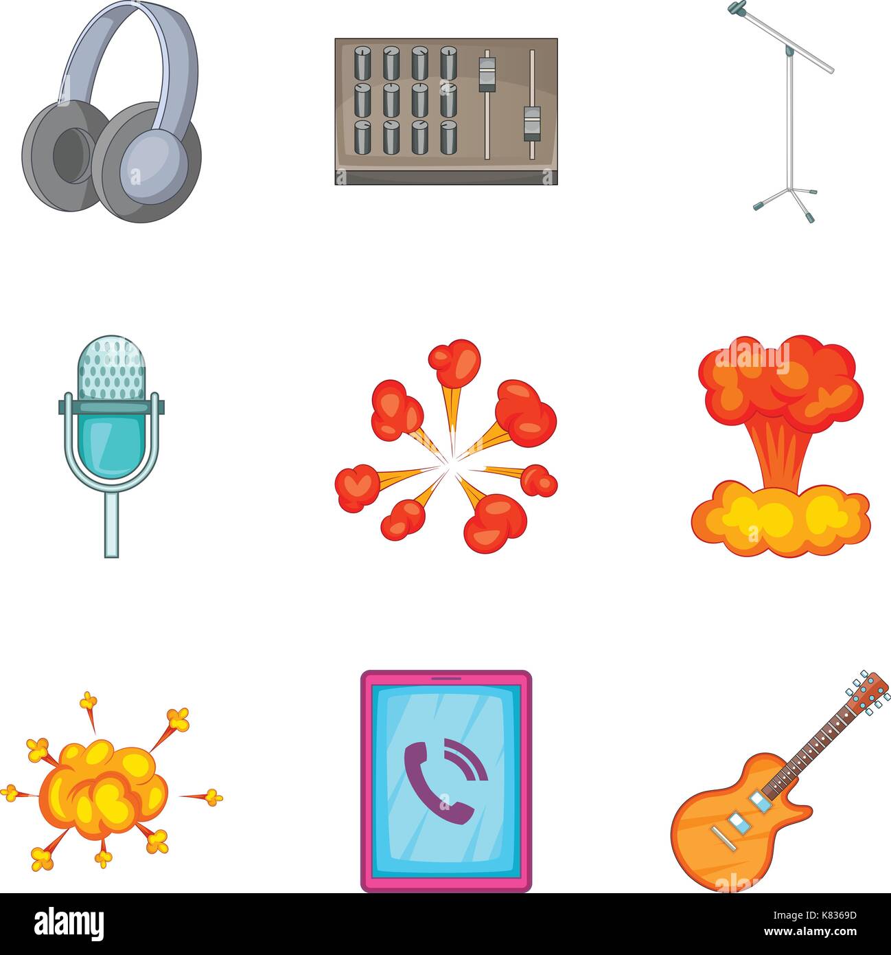 Sound control icons set, cartoon style Stock Vector Image & Art - Alamy