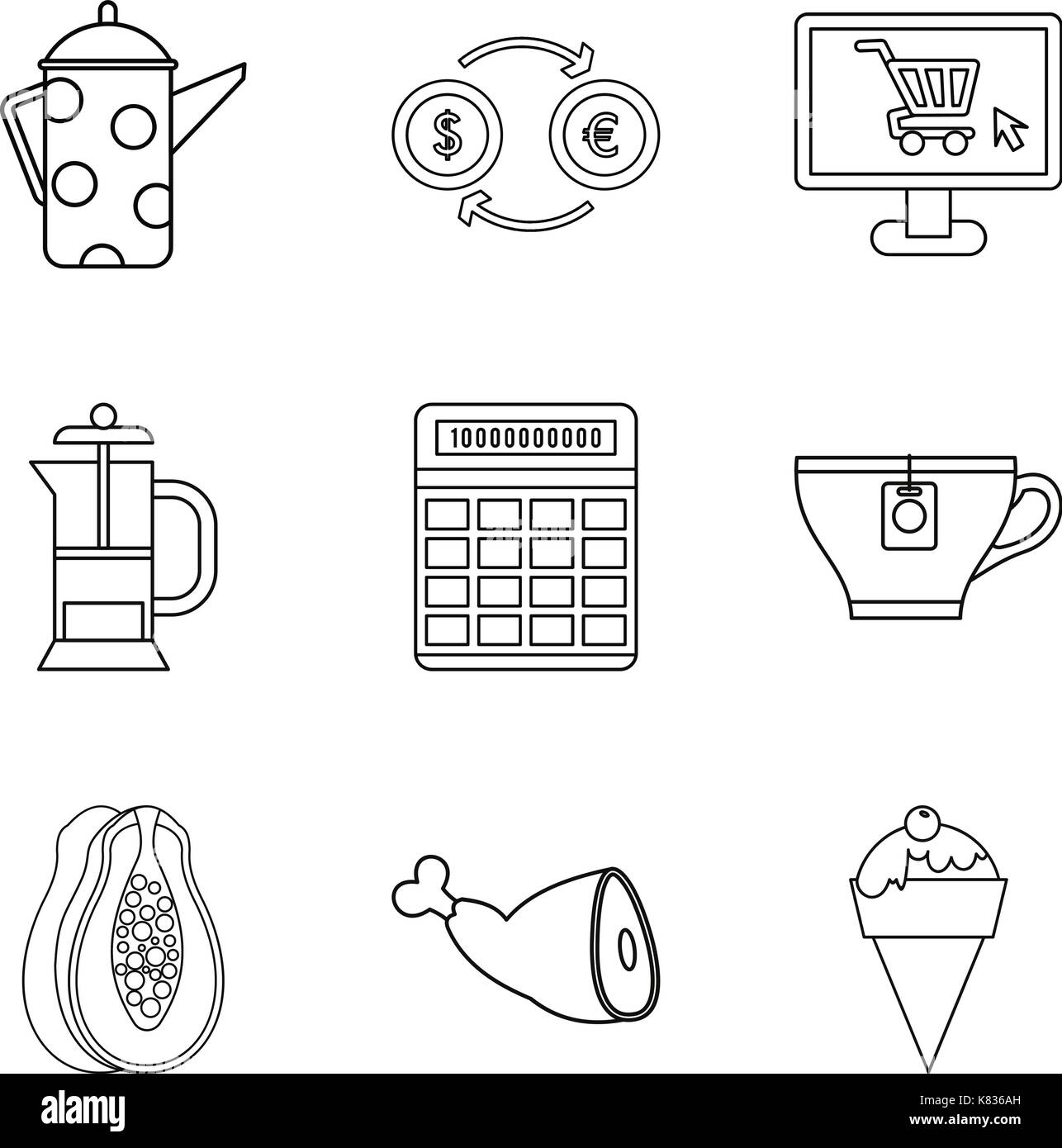 Ice cream mango line Stock Vector Images - Alamy