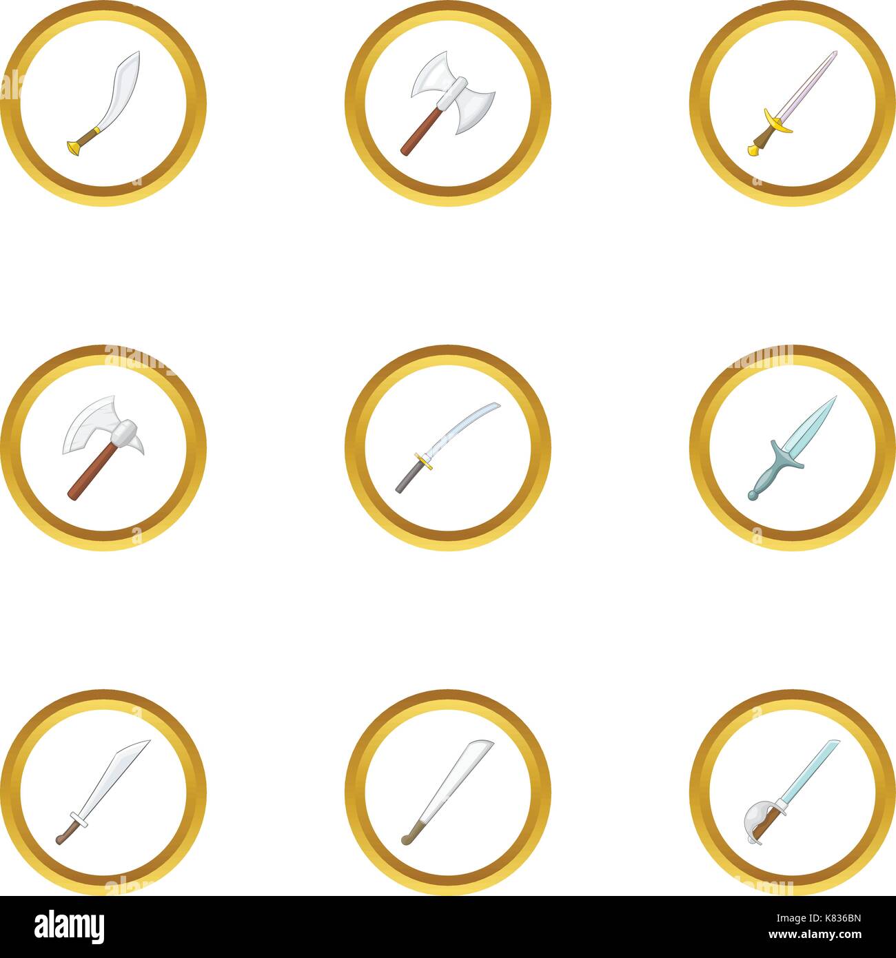 Cold weapon icons set, cartoon style Stock Vector Image & Art - Alamy