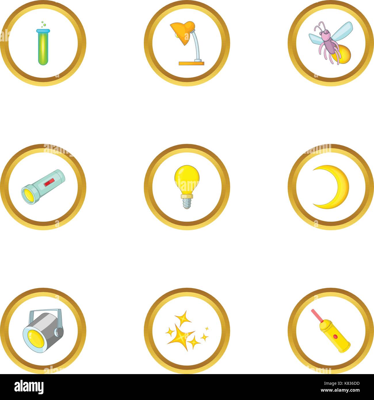 Sources of light icons set, cartoon style Stock Vector Image & Art - Alamy