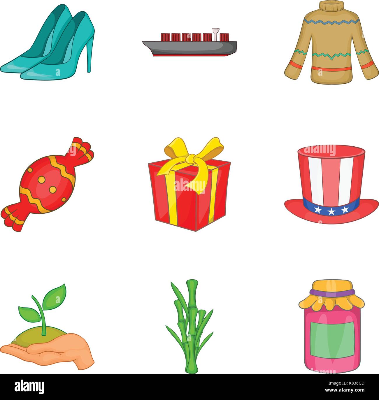 Gift icon set, cartoon style Stock Vector Image & Art - Alamy