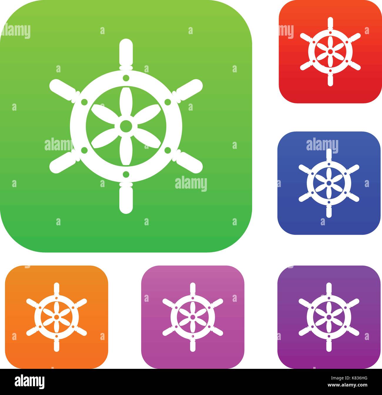 Ship wheel set color collection Stock Vector Image & Art - Alamy