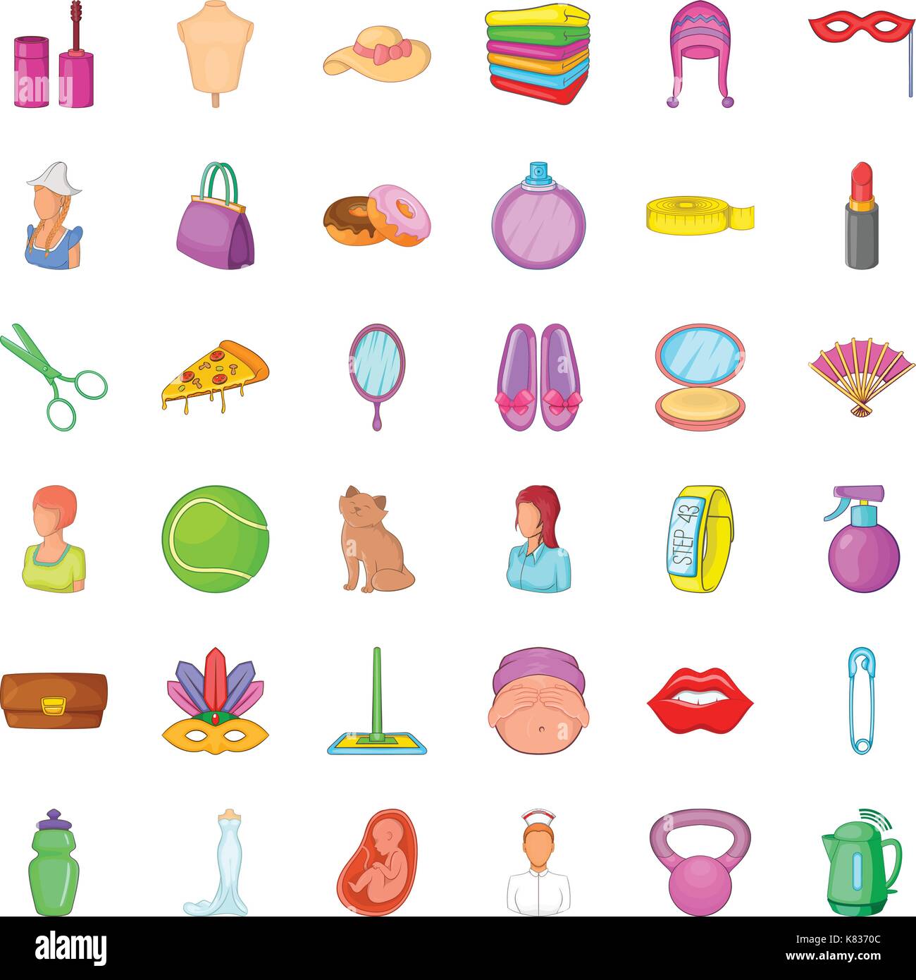 Salon icons set, cartoon style Stock Vector Image & Art - Alamy