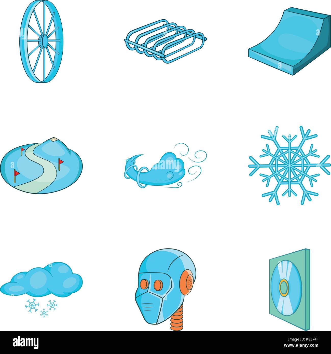 Azure icons set, cartoon style Stock Vector Image & Art - Alamy